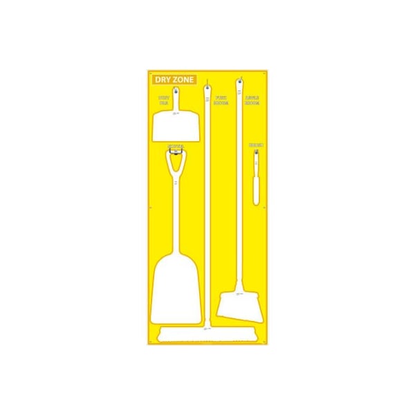 Nmc National Marker Dry Zone Shadow Board, Yellow/White, 68 X 30, Pro ...