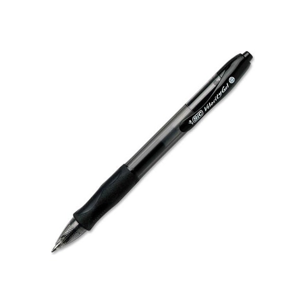 Bic Bic Velocity Rollerball Retractable Gel Pen, 0.7mm, Black Ink ...