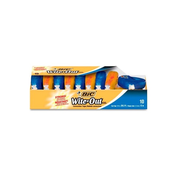 Bic Bic Wite-Out EZ Correct Correction Tape, 1/6 in x 400 in, White, 10 ...