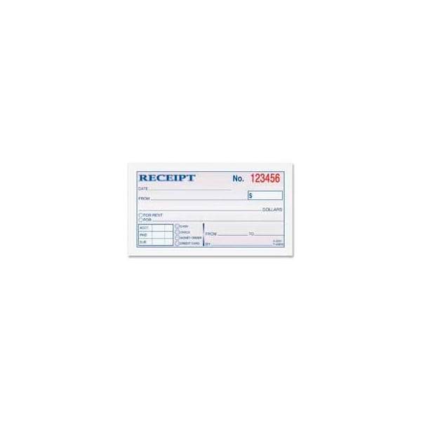 Adams Mfg Adams Money/Rent Receipt, 2-Part, 2-3/4" x 5-3/8", White ...
