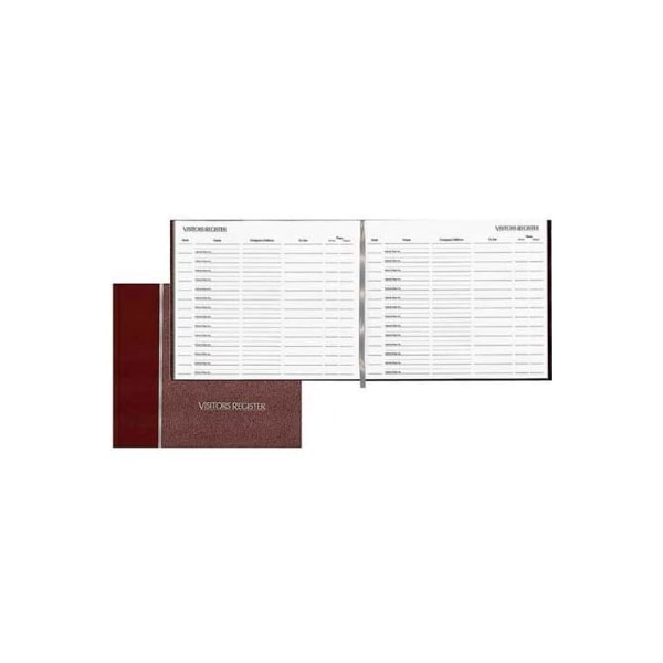 Rediform RediformVisitors Register Book, 8-1/2" x 9-7/8", Burgundy ...