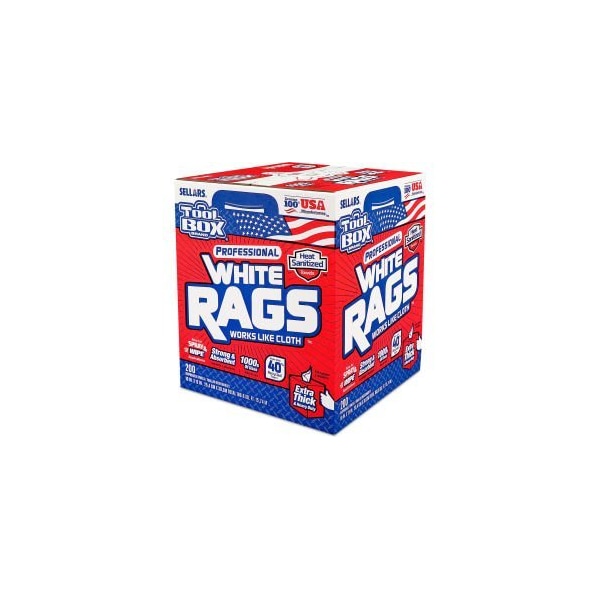 Sellars Toolbox Z400 White Rags, 200 SheetsBox, 6 BoxesCase 58202 58202 ...
