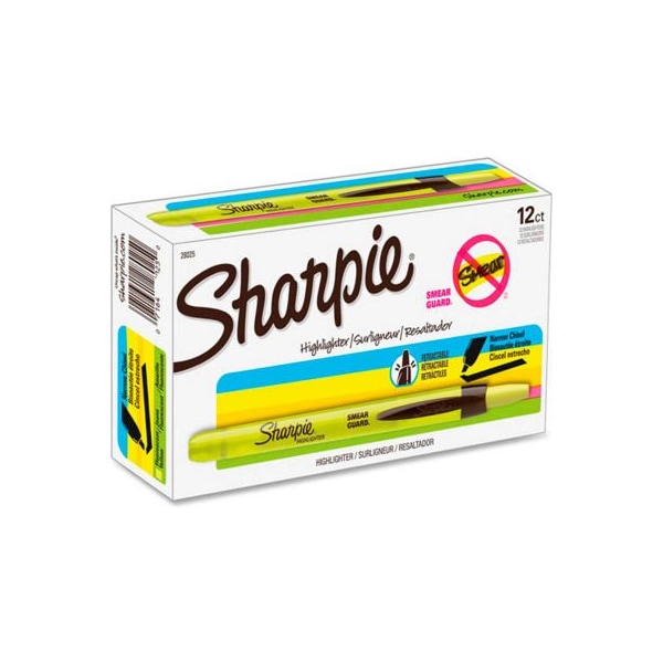 Sanford Sharpie Accent Retractable Highlighter, Narrow Chisel Tip ...