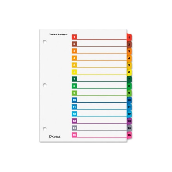 Cardinal Brands Cardinal OneStep Printable T.O.C. Divider, Printed 1 ...