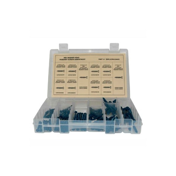 Titan Fasteners 160 Piece Concrete Masonry Screw Assortment - No 10 (3/ ...
