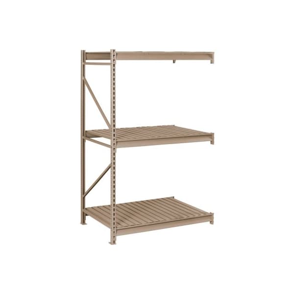 Tennsco Bulk Storage Rack, Steel Deck, 72"Wx24"Dx96"H, Add-On, Sand BU ...