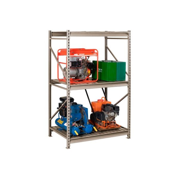 Tennsco Bulk Storage Rack, Steel Deck, 72"Wx36"Dx120"H, Starter, Sand ...