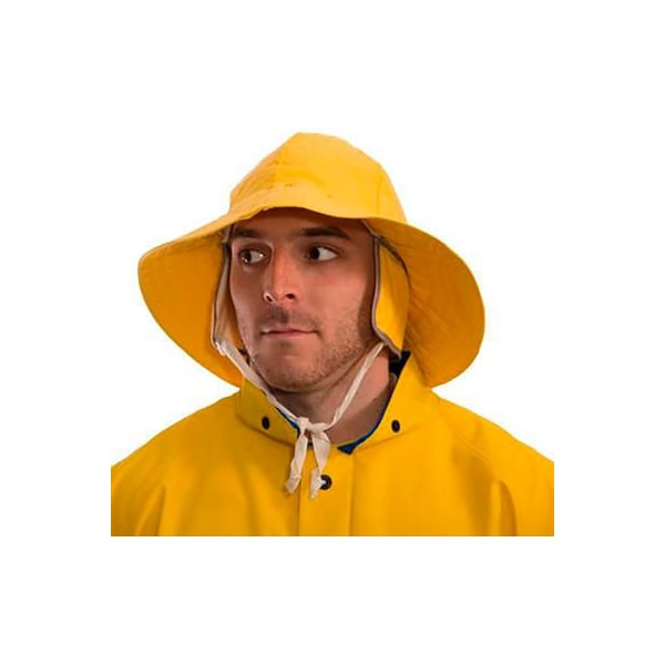 Tingley Industrial Work Yellow Lined Rain Hat, Waterproof, .35mm PVC on ...