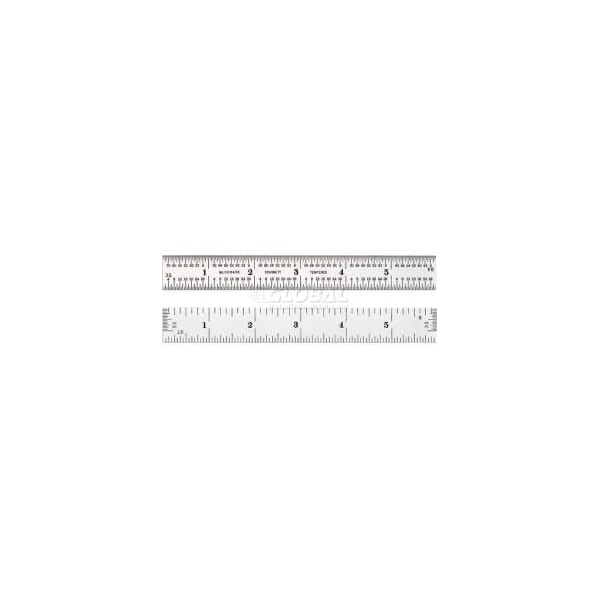 Starrett Starrett 52660 C604RE-6 Steel Rule, 6", 4R, End Graduations ...
