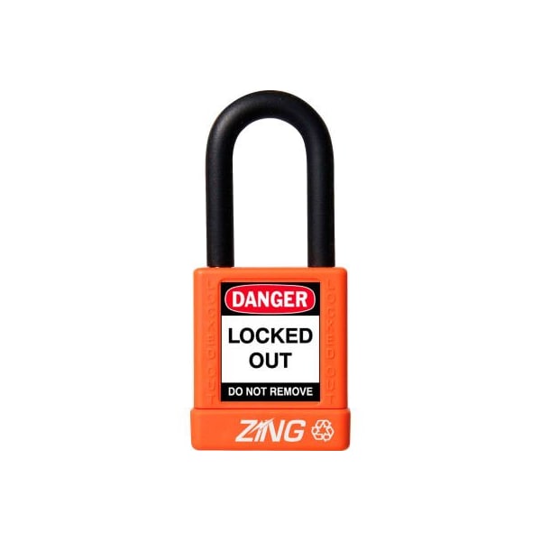 Zing RecycLock Safety Padlock, Keyed Alike, 1-1/2" Shackle, 1-3/4" Body ...