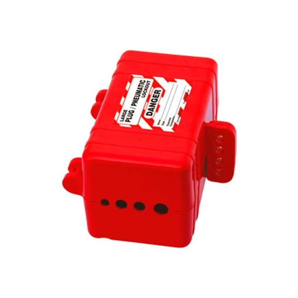 Zing ZING Plug-Pneumatic Lockout, Red, 4-Hole, 7629 7629 | Zoro