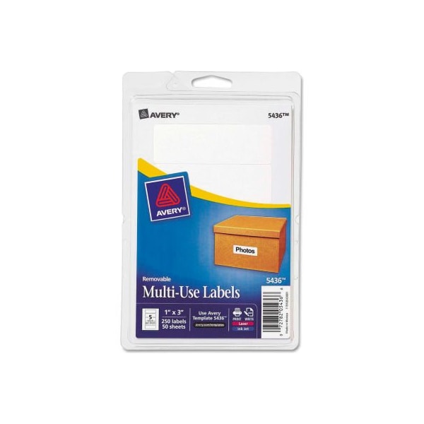 Avery Avery Print or Write Removable Multi-Use Labels, 1 x 3, White ...