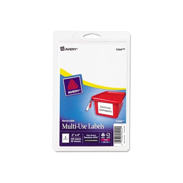 Avery Avery Print or Write Removable Multi-Use Labels, 2 x 4, White ...