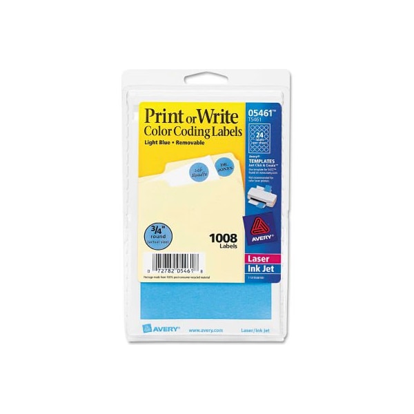 Avery Avery Print or Write Removable Color-Coding Labels, 3/4" Dia ...