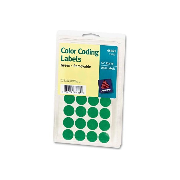 Avery Avery® Print or Write Removable Color-Coding Labels, 3/4" Dia ...