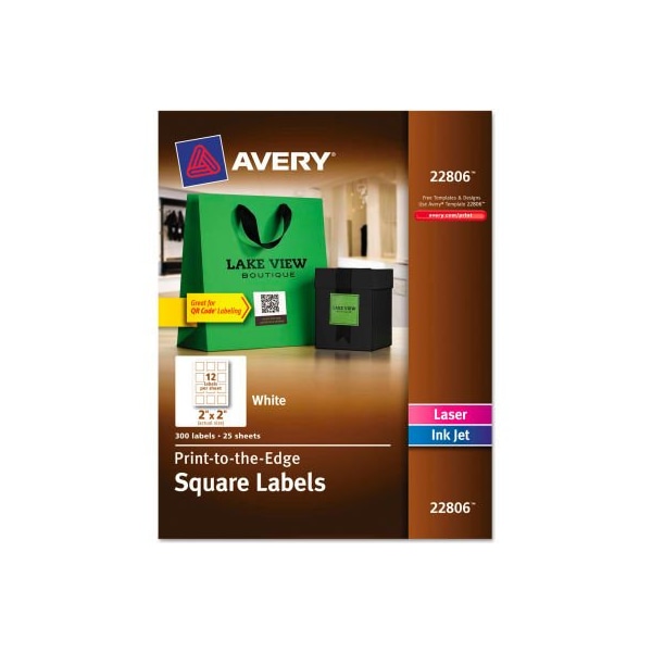 Avery Avery® Print-To-The-Edge Easy Peel Labels with TrueBlock, 2 x 2 ...