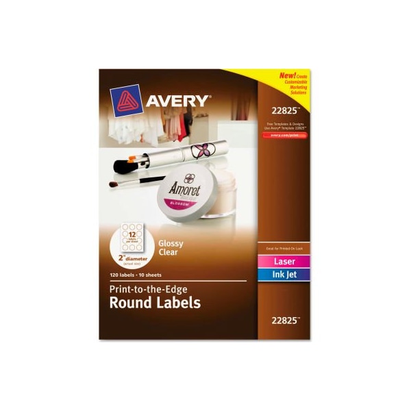 Avery Avery Round Easy Peel Labels, 2" Dia., Glossy, Clear, 120/Pack ...