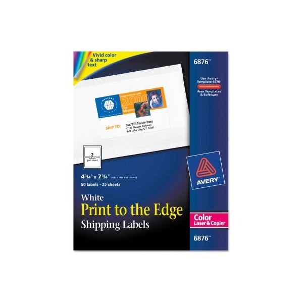 Avery Avery Shipping Labels for Color Laser & Copier, 4-3/4 x 7-3/4 ...