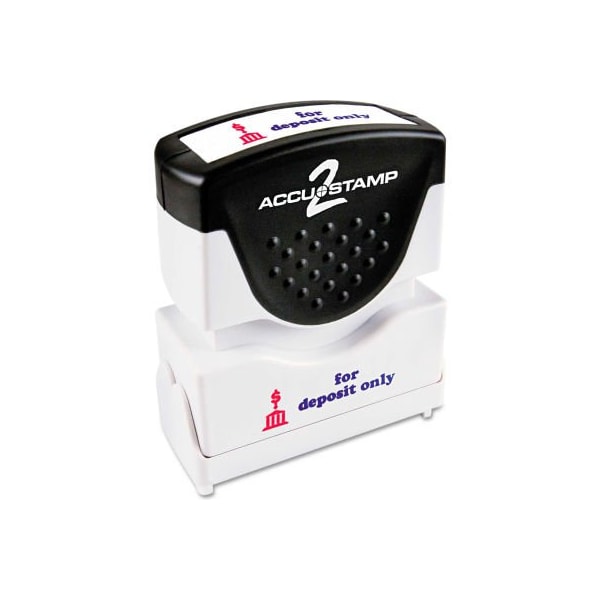 Cosco Accustamp2 Shutter Stamp with Microban, Red/Blue, FOR DEPOSIT ...