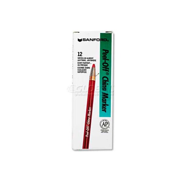 Sanford Sharpie 2059 Peel-Off China Markers, Red, Dozen 2059 | Zoro