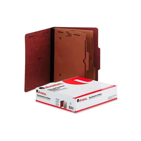 Universal Universal Pressboard Folder with 2 Dividers, Letter, Six ...
