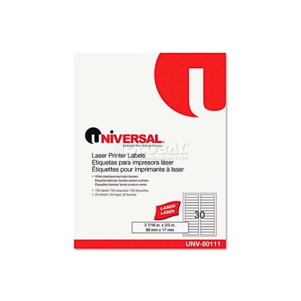Universal Universal Laser Printer File Folder Labels, 3-7/16" x 2/3 ...