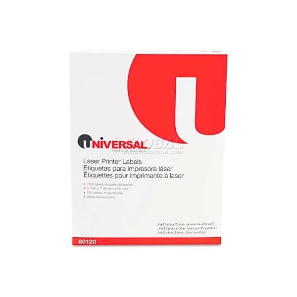 United Stationers Supply Universal® Laser Printer Permanent Labels, 1 x ...