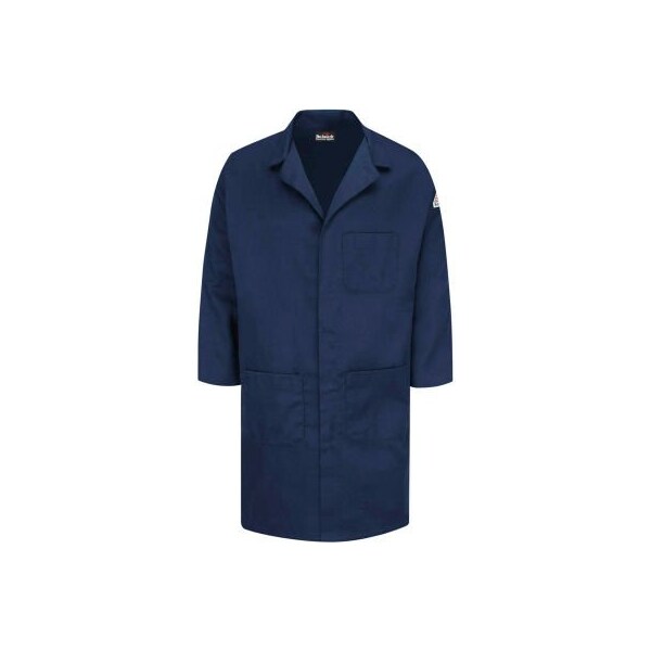 Vf Imagewear Bulwark Unisex Concealed Snap Front Lab Coat, Navy, Cotton ...