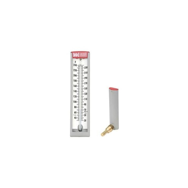 Weiss Instruments 5"scale economy thermometer, angle form, 2" stem, 1/2 ...