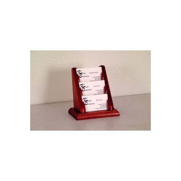 Wooden Mallet 3 Pocket Counter Top Business Card Holder - Mahogany BCC1 ...