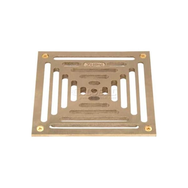 Zurn Zurn 5" x 5" Square Floor Drain W/Screws, Brass PB400-5S-GRID-W ...