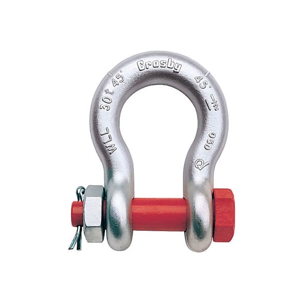 Mazzella Crosby G-2130 Galvanized Carbon Shackle BTA 7/8", 6-1/2T WLL ...