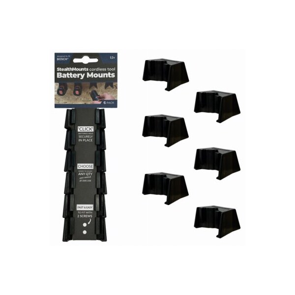 Metalmark Industrial 6PK BO12 BLK Batt Mount BM-BO108-BLK-6 | Zoro