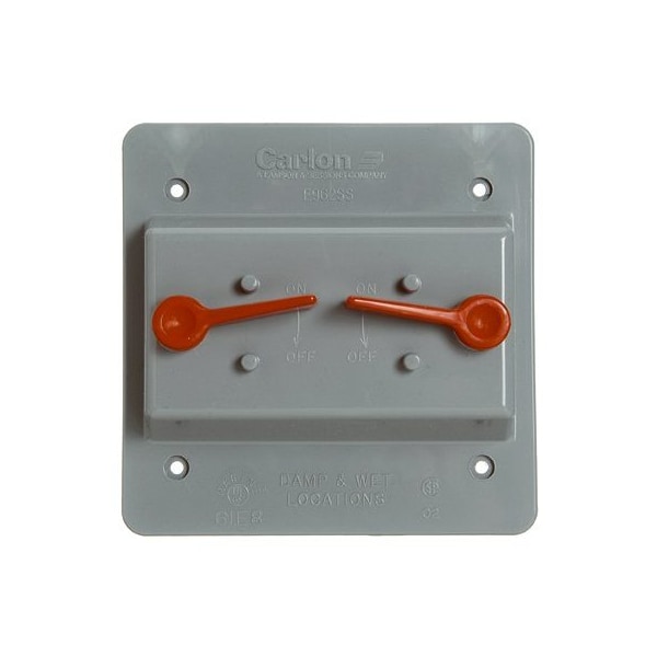 Abb Electrical Box Cover, 2 Gangs, Square, Polycarbonate, Two Toggle ...