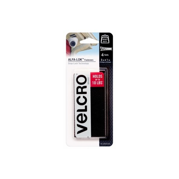 Velcro Brand 4CT BLK Alfa Fasteners VEL-30643-USA | Zoro