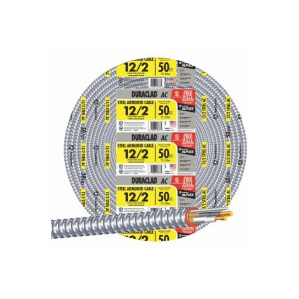 Southwire THHN Metal Clad Building Cable, 12 AWG, 2C, Natural, 50 ft ...