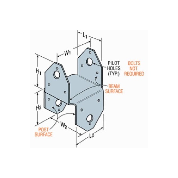 Simpson Strong-Tie G185 4x4 Post Cap ZMax BC4Z-R | Zoro