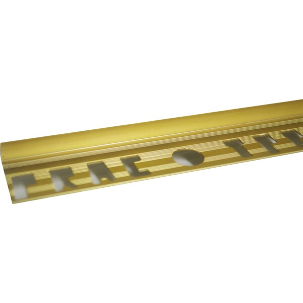 Creaprac BRIGHT GOLD ALUMINUM 3/8 in. x 8 ft. BULLNOSE TILE EDGING TRIM ...