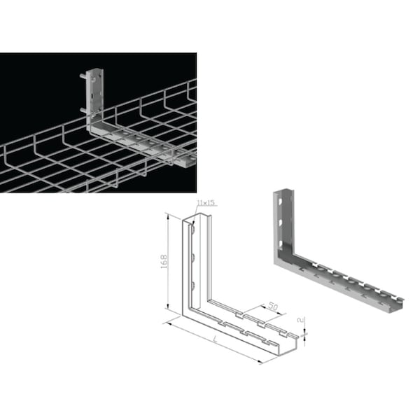Kable Kontrol L Type Wall Support Bracket - 4" Wide KK-LHNG-4-EZ | Zoro
