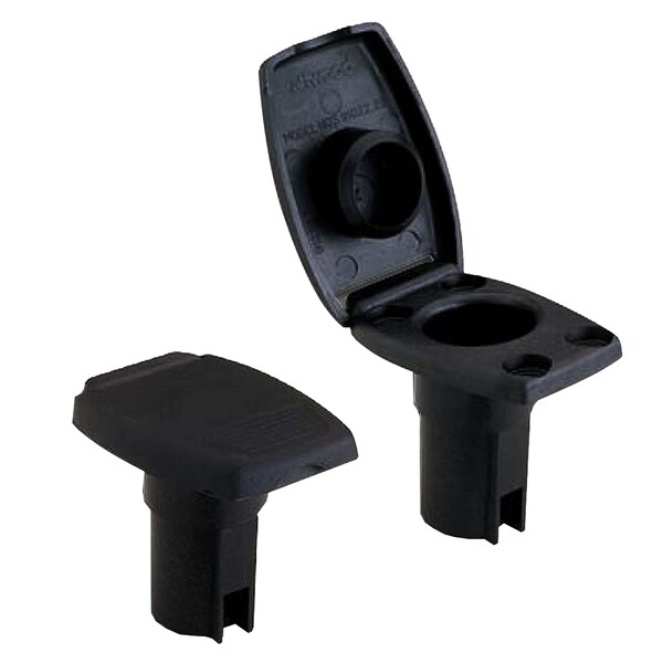 Attwood Oval 2-Pin Base f/Angled Pole - Black 91022-7 | Zoro