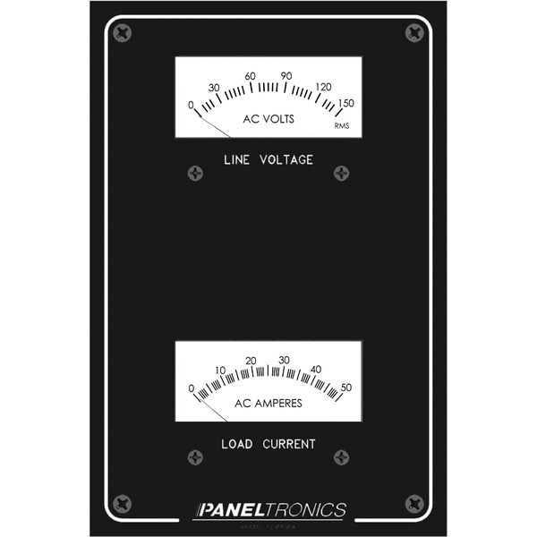 Paneltronics Ac Meter Panel 0-150 Ac Voltmeter & 0-50 Amp 9982304B | Zoro