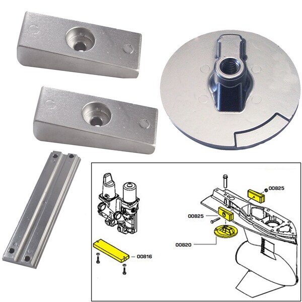 Tecnoseal Anode Kit w/Hardware - Mercury Verado 4 - Aluminum 20814AL | Zoro