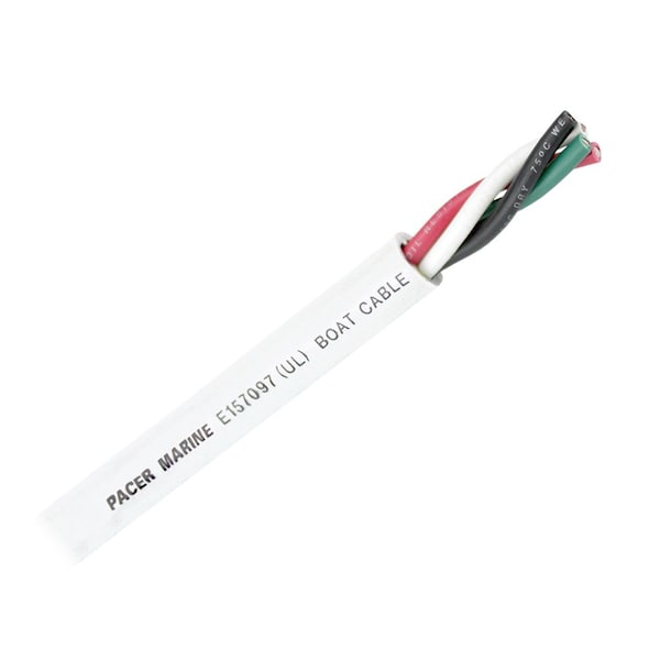 Pacer Group Pacer Round 4 Conductor Cable, 100', 16/4 AWG, Black, Green ...