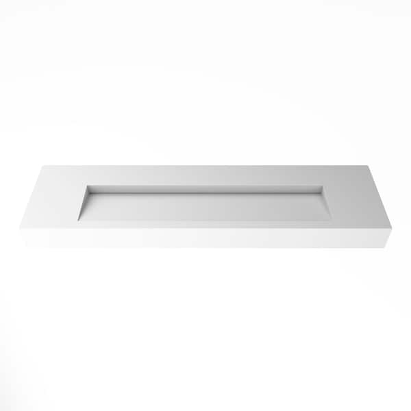Castello Usa Pyramid 72 in Solid Surface Wall-Mounted Bathroom Sink in ...
