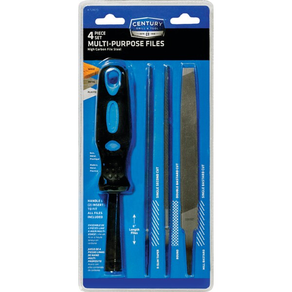 Century Drill & Tool 4 Piece Multi-Purpose File Set 72470 | Zoro