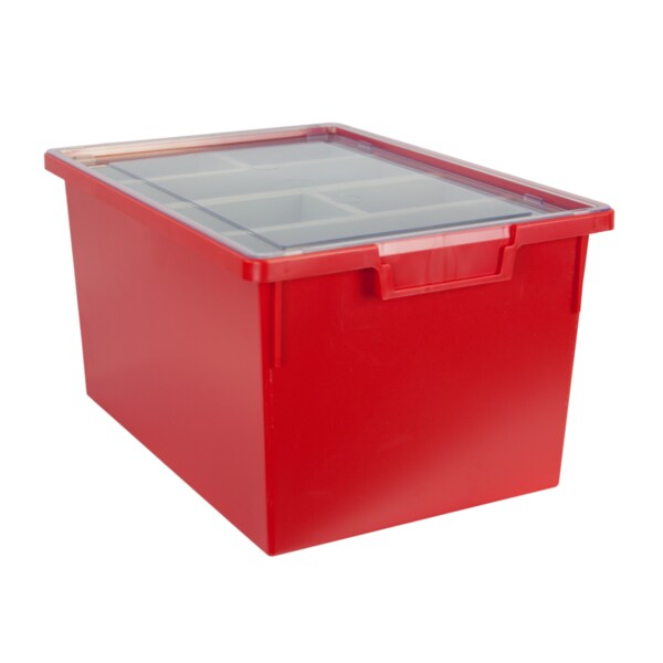 Storsystem Bin, Tray, Tote, Red, High Impact Polystyrene, 12.25 in W, 9 ...