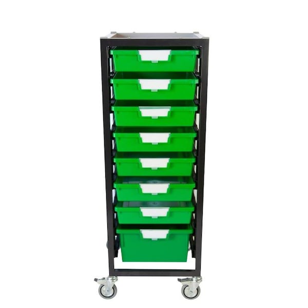 Storsystem Commercial Grade Mobile Bin Storage Cart with 8 Green High ...