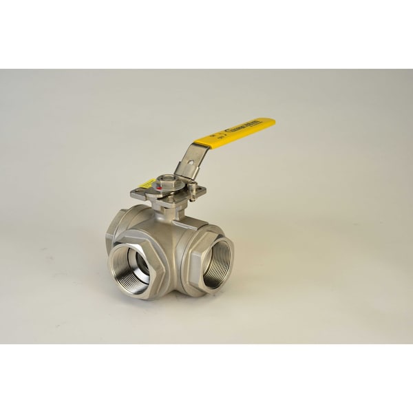 Chicago Valves And Controls 1", FNPT Stainless Steel Ball Valve 3-Way T ...