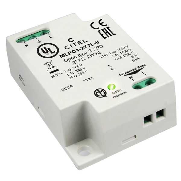 Citel Surge Protection Device, 1 Phase, 277V, 2 Poles, 2 Wires MLPC1 ...