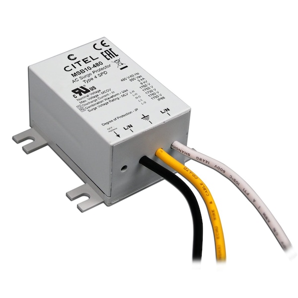 Citel Surge Protection Device, 3 Phase, 277V, 2 Wires MSB10-480(UL) | Zoro